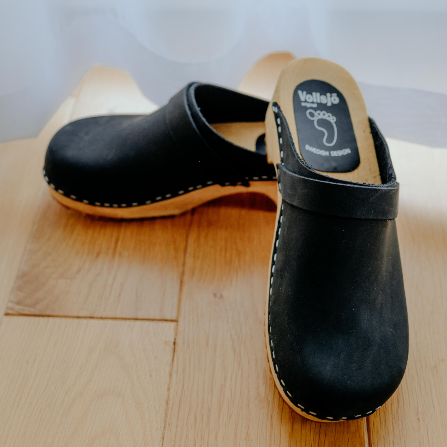 Vollsjö Herren Clogs Hausschuhe Holzclogs Leder Holzschuhe EU | eBay.de
